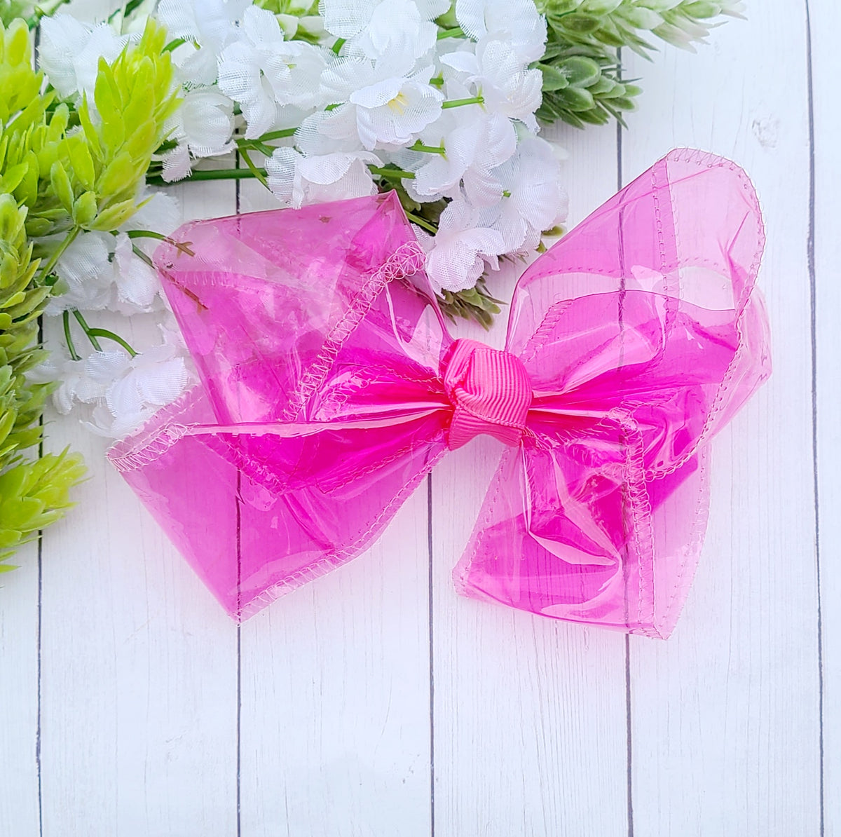 Hot Pink Twisted Pool Bow – Custom Creations by Susanne