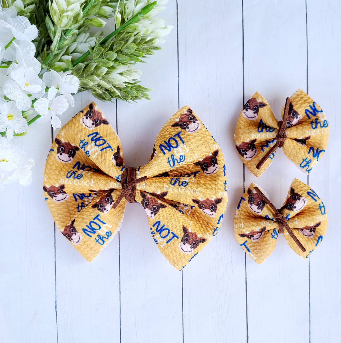 Not On The MOOd Fabric Bow – Custom Creations by Susanne
